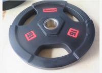 China Black PU Rubber Barbell Weight Plates / Weight Lifting Plates 2.5 - 25kgs for sale