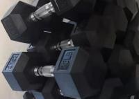 China Rubber Steel 100lbs Hexagon Gym Fitness Dumbbell for sale
