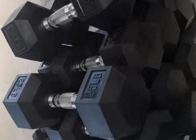 China Rubber Steel 100lbs Hexagon Gym Fitness Dumbbell for sale