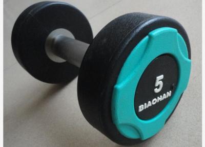 China 25kg Black PU Stainless Handle Gym Weights Dumbbells for sale