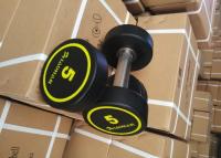 China 25kg Black PU Stainless Handle Gym Weights Dumbbells for sale