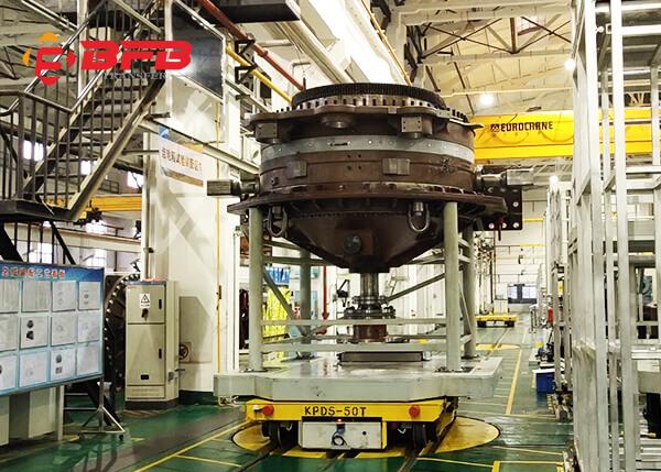 50 Ton Rail Transfer Cart With Turntable For Heavy Equipment Handling
