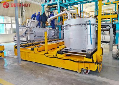 China 70T Load Capacity Battery Operated Transfer Cart with Roller Conveyor System for Factory Transport for sale