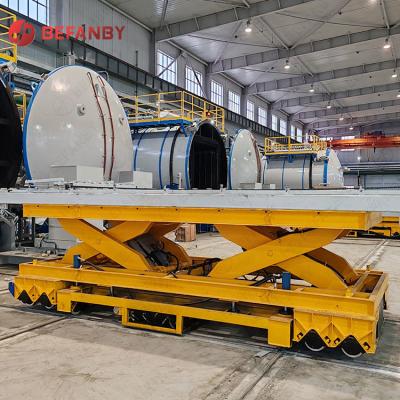 China Scissor Lifting 50T Capacity Electric Transfer Trolley for sale