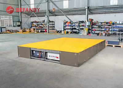 China Large Table Industrial Use Flexible Motorized Transfer Trolley On Rail Roads for sale