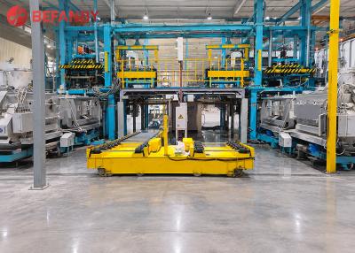 China 70T Load Capacity Battery Operated Transfer Cart with Roller Conveyor System for Factory Transport for sale