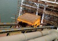 China Large Ship Machine Parts Motorized Transfer Trolley On Rails 15T Rated Load for sale
