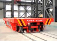 China 50T steel tank handling electric steer industrial trailers on steel rails for sale