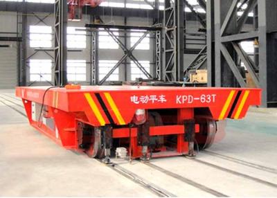 China 50T steel tank handling electric steer industrial trailers on steel rails for sale