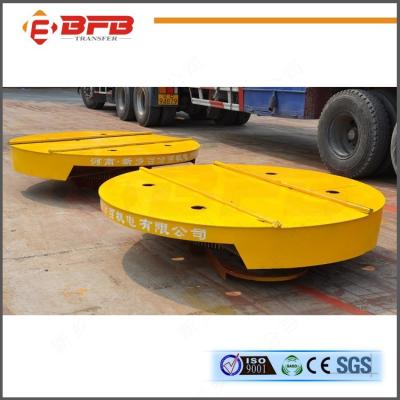 China Rotating Industrial Electric Turntable , Flat Q235 Material Moving Carts for sale