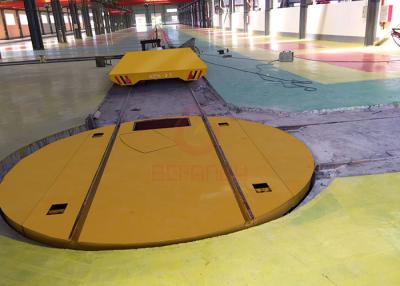 China 360 Degree Turnplate Material Handling Solutions Warehouses Electric Railway Bogie for sale