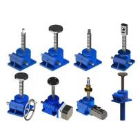 China Manual Base Rotating Worm Gear Screw Jack with Lift Speed 150mm/min~1800mm/min Input Power 0.5 -21.8KW and Bearing Range 2T-100T for sale