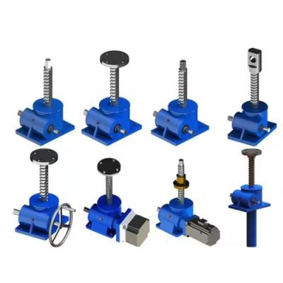 China Manual Base Rotating Worm Gear Screw Jack with Lift Speed 150mm/min~1800mm/min Input Power 0.5 -21.8KW and Bearing Range 2T-100T for sale