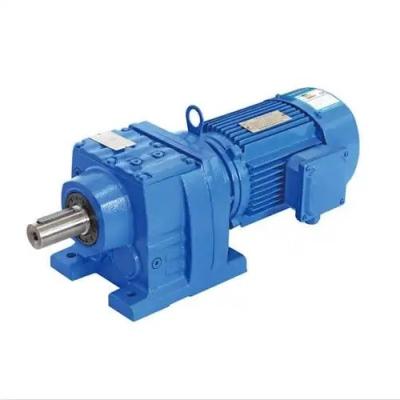 China Flange Mounted Bevel Helical Gearbox with Electric Motor for Industrial Machinery RF17~RF167 70~830 N*m 1.3~6.63 Gear Ratio for sale