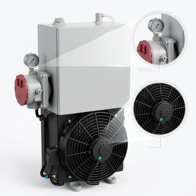 China CONCRETE MIXER COOLER IN 26L HYDRAULIC OIL COOLER WITH 12/24V FAN FOR CONSTRUCTION MACHINERY for sale