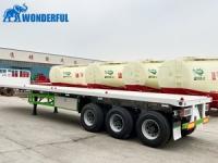 China Utility Pull Behind Max Weight Strap Down Decking Boards Container Deck Height Pipe Stakes Galvanized Platform Headboard Flatbed Trailer for sale