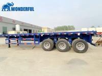 China 80 90 100 Ton 3 4 5 Axles Twist Locks Snowrunner Aluminum Tractor Industrial Engine Air Suspension Flat Deck Channel Steel Bulk Cargo Container Flatbed Trailer for sale