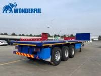 China 2 3 4 Axles BPW Fuwa Axles Jost Landing Gear Wabco Brake Valves 90# 50# Kingpin Flat Bed Platform Superlink Interlink Flatbed Container Semi Trailer for sale