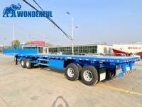 China Decking Tri-Axle 45FT 28 Ton Support Leg Capacity Diamond C Equipment Extension Dimension Height Curtain Side Hauler Premium Container Platform Flat Bed Trailer for sale
