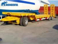 China Prime Mover 100 Ton Payload Custom Lowbed Autocad Drawing Low Deck Drop Bed Low Loader Lowbed Detachable Gooseneck Lowboy Semi Trailer for sale