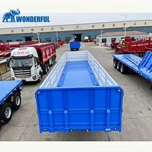 China 3 Axle Cargo Camping Ladder Rack Enclosed Plans Custom Haul Walking Floor Lifted Trucks Shack Decking Fold Down Panel Drop Side Trailer for sale