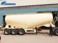 China 3 Axles 45cbm Carbon Steel Security Valve Pneumatic Hauling Vehicle 2 Compartments Silo Diesel Concrete Excavator Bulk Cement Tank Trailer for sale