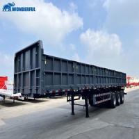 China 3 Axles 40-50t Side Tipper Trailer for Sand Coal Grain Stone Load Used in Zambia for sale
