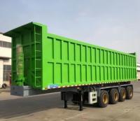 China Full Compact Tractor 3 Axle Enclosed Rear Covered Construction Mining Engineering Hydraulic Fluid Open Top Dump Custom Heavy Duty Tipper Trailer for sale