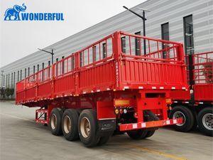 China 2 3 4 Axles 30t 80t Warehouse Type Palisade Barn Caged 12 16 Wheels 12.5 15 Meters Durable Detachable Drop Sidewall Side Wall Stake Fence Semi Trailer for sale