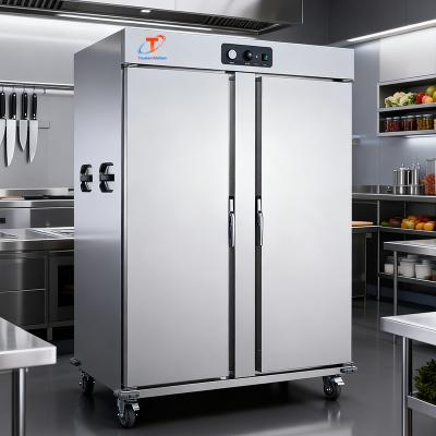 China Multi Trays Catering Holding Cabinet Food Delivery Transport Cart With Lockable Wheels for sale