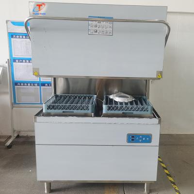 China Industrial Grade Hood Type Dishwasher Fully Automatic Stainless Steel For Catering Canteen for sale