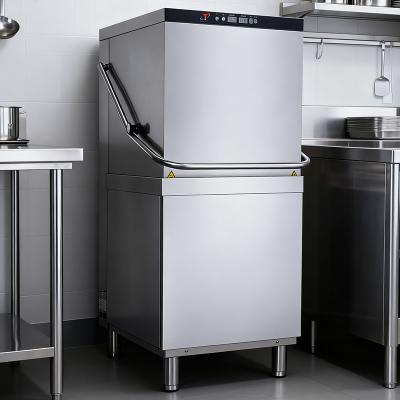 China Space Saving Floor Standing Dishwasher , Steel Chamber Restaurant Bar Dish Machine for sale