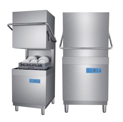 China Digital Control Commercial Hood Dishwasher Fully Auto 60 Racks/hour For Restaurant for sale