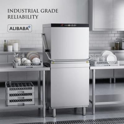 China Energy Saving Design Commercial Sanitizing Dishwasher With Safe Trays Racks For Restaurant Kitchen for sale