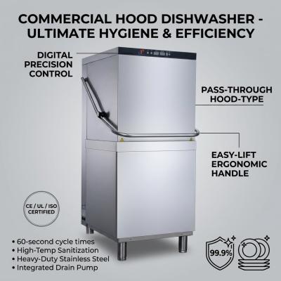China Double Hood Type Dishwasher Machine For Restaurant , Freestanding Commercial Bar Dishwasher for sale
