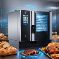 China Commercial Electric 8 Tray Combination Oven Stainless Steel for Bakery Pizza Roasting for sale