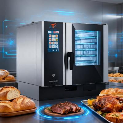 China Commercial Electric 8 Tray Combination Oven Stainless Steel for Bakery Pizza Roasting for sale