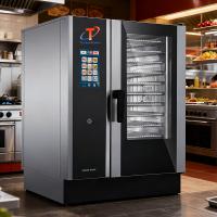 China 8 Tray Electric Combi Steamer Oven Stainless Steel Digital Touch Screen Baking Convection Oven for sale