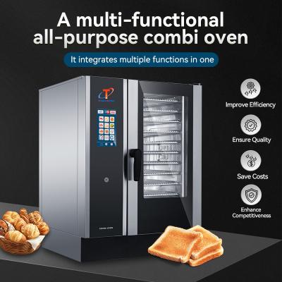 China 10 Tray GN Commercial Combi Steam Oven Stainless Steel One Touch Cooking OEM Design for sale