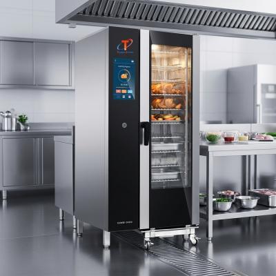 China 20 Tray Combi Steam Oven High Power Convection Oven Manual Large Capacity Bakery for sale