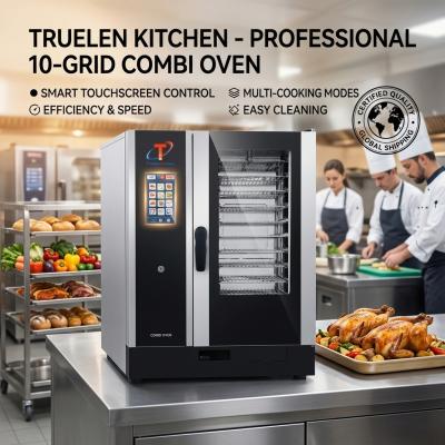 China High Capacity  Electric Combi Oven Steam Large Industrial Convection Oven 10 Tray for sale