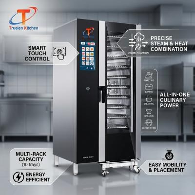 China 20 Tray Commercial Combination Oven Electric Steam Convection Manual Control Restaurant for sale