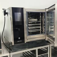 China SUS304 Construction Restaurant 6 Tray Combi Oven , Hot Air Convection Oven Auto Cleaning for sale