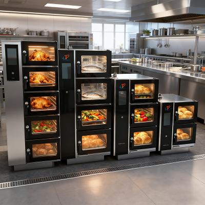 China Commercial Baking Restaurant Combi Oven 4 Compartment Precision Touch Control for sale