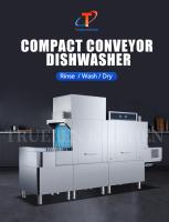 China Commercial Conveyor Dishwasher Fully Automatic Steel Frame Flight Type Dishwashing Machine for sale
