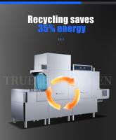 China Commercial Conveyor Dishwasher Fully Automatic Steel Frame Flight Type Dishwashing Machine for sale