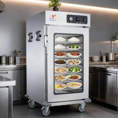China Stainless Steel Mobile Food Warming Cabinet Catering Equipment High Capacity Design for sale