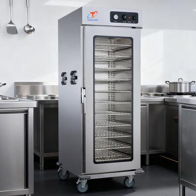 China Hotel Commercial Stainless Steel Food Warmer Cart Large Capacity Double Door OEM Size for sale