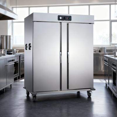 China Touchscreen Mobile Food Warming Cabinet Food Warming Trolley With Wheels CE Approved for sale