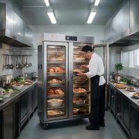 China Stainless Steel 304 Commercial Food Warmer Cabinet with Adjustable Multi-Level Shelves and Crumb Trays for sale
